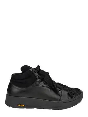 Yohji Yamamoto Leather Lace-up Sneakers - Black