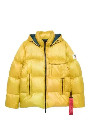 AFTER/LABEL Quilted Hooded Jacket - Yellow