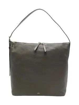 A.p.c. A.P.C. Maxi Vera Leather Shoulder Bag Grey