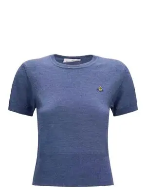 VIVIENNE WESTWOOD Bea Orb Embroidered T-shirt - Blue