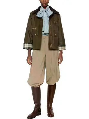 Barbour Waxed Cotton Corduroy Collar Coat - Green