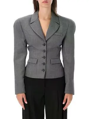 Magda Butrym Belted Storm-flap Blazer - Grey