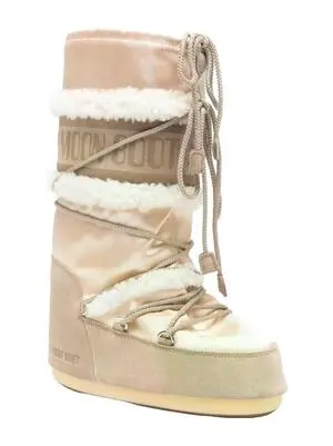 Moon Boot Moon Boot Faux-Shearling Trimmed Boots Neutrals