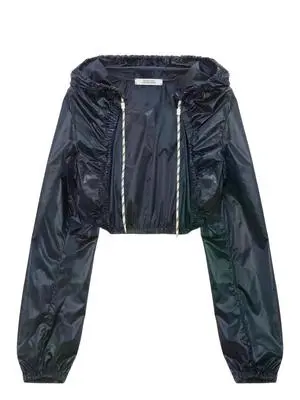 Dorothee Schumacher Cropped Hooded Jacket - Blue