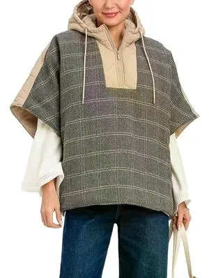 TWINSET TWINSET Checked Hooded Poncho