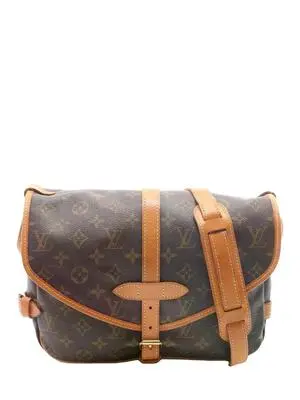 LOUIS VUITTON 1995 Saumur Monogram Shoulder Bag - Brown