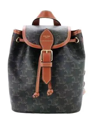 Celine Folco Triomphe Coated Canvas Mini Backpack - Brown