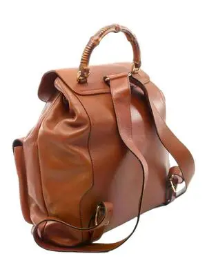 Gucci Bamboo Leather Backpack - Brown