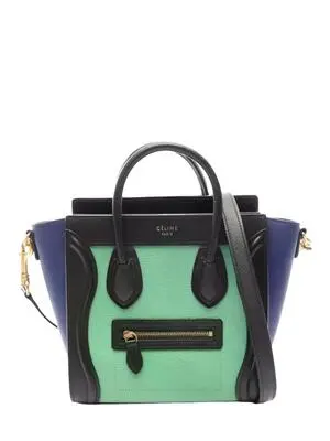 Celine Celine 2010s Luggage Nano Leather Handbag Green