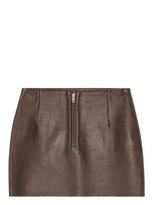 REMAIN BIRGER Christensen Bonded Mini Skirt - Brown