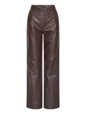 ROTATE BY BIRGER CHRISTENSEN Rotate Leather Trousers Marrone