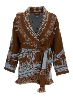 Alanui Canyon Spirit Jacquard Wool Cashmere Cardigan - Multicolore