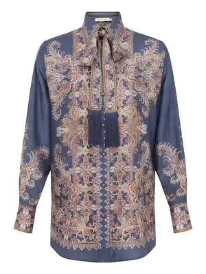 Zimmermann Valiant Relaxed Silk Shirt With Paisley Print - Multicolor