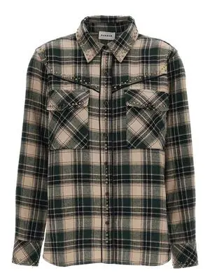 PAROSH Western Shirt With Stud Embellishments - Multicolor