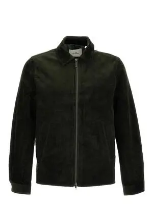 LES DEUX Corduroy Coach Jacket - Verde