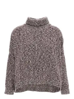 Dusan Oversized High Neck Wool & Cashmere Blend Sweater - Multicolore