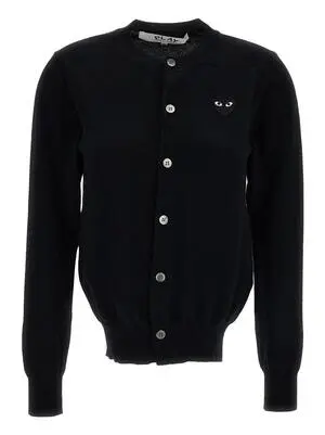 Play Comme Des Garcon Comme Des Garçons Play Knockout Crew Neck Cardigan Nero