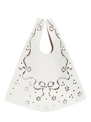 Simone Rocha Shopper Bag Xl In Laser-cut Leather - White