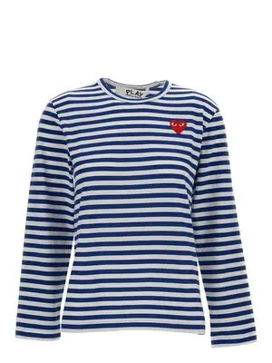 Play Comme Des Garcon PLAY COMME DES GARCONS Striped Long Sleeve T-Shirt Blu