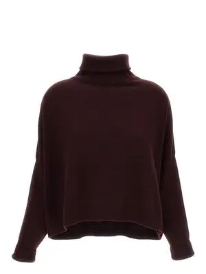 Dusan Oversized Turtleneck Sweater In Wool And Cashmere - Red