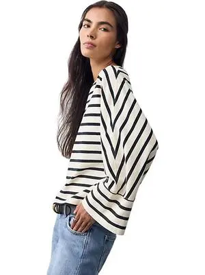 Free People Free People We The Free Atlas Dolman Striped Long Sleeve Top Ivory Combo