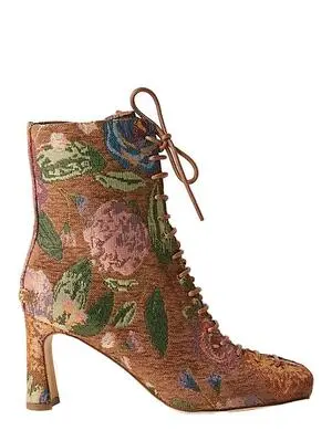 CIRCUS NY BY SAM EDELMAN Kendra Lace-up Block Heel Boots - Berry Blush