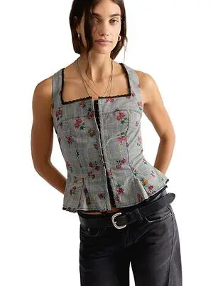 Free People Free People Jolie Corset Top Black Combo