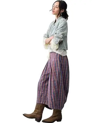 Free People Misty Haze Crop Pull-on Pants - Berry Combo