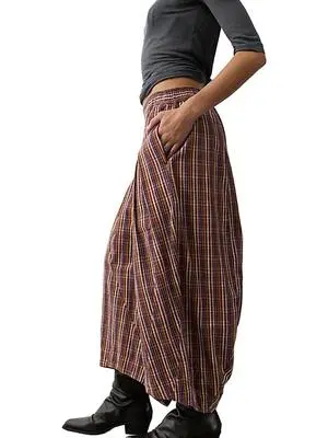 Free People Free People Misty Haze Crop Pull-On Pants Brown Combo