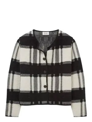LOOP CASHMERE Reversible Checked Jacket - Black