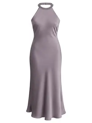 AISL Lilac Halterneck Midi Dress - Purple