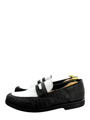 JPO Koch House And White Platform Loafers - Black