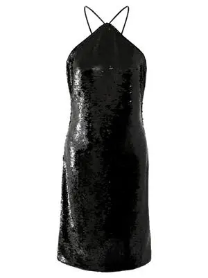 AISL Sequin Halterneck Mini Dress - Black