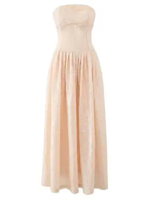 AISL Strapless Sequin Tulle Maxi Gown - Pink
