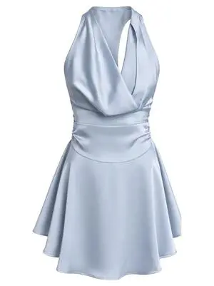 AISL Powder Draped Satin Mini Dress - Blue