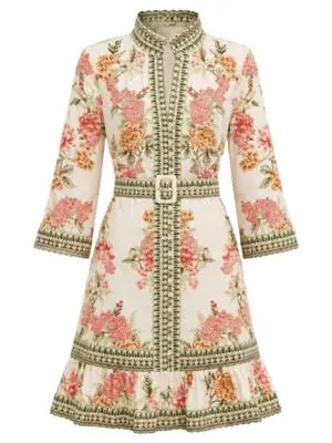 RAISHMA Kaya Embroidered Mini Dress - White