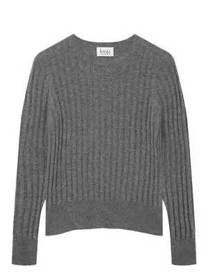 LOOP CASHMERE Wide Rib Sweater - Grey