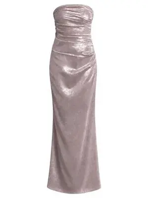 AISL Strapless Pleated Bodice Maxi Dress - Pink