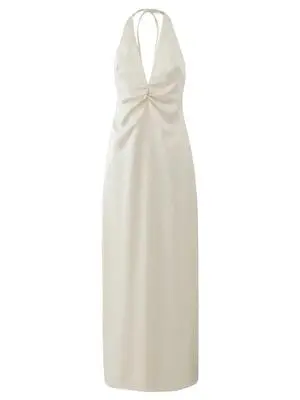 AISL Ivory Halter Maxi Dress - White