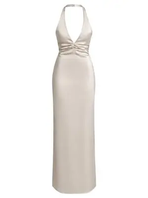 AISL Aisl Ivory Halter Maxi Dress