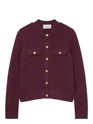 LOOP CASHMERE Military Style Button Detailed Jacket - Red
