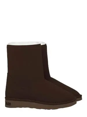 NEW ORCHARD Classic Vegan Boots With White Fur - Brown