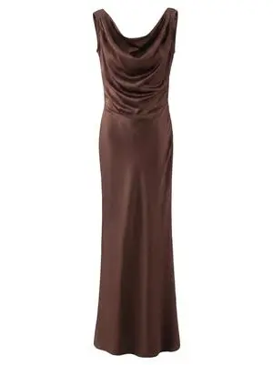 AISL Sleeveless Cowl Neck Maxi Dress - Brown