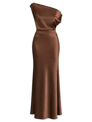 AISL Sleeveless Cowl Neck Maxi Dress - Brown