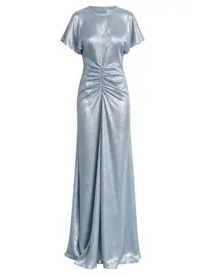 AISL Ruched Center Column Maxi Dress - Blue
