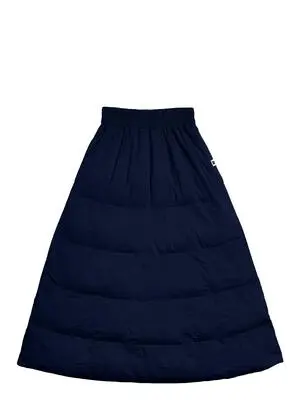 NEW ORCHARD Quilted Vegan Skirt Midi Length - Blue