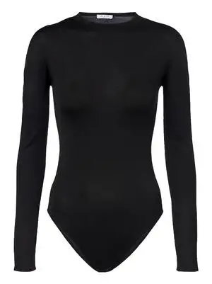 Alaïa Silk-blend Jersey Bodysuit - Black