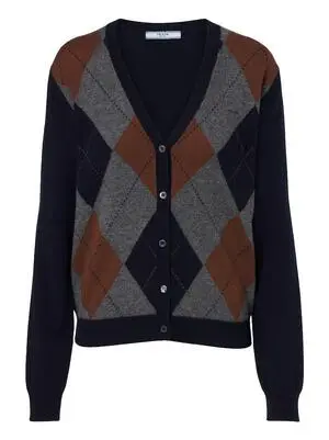 Prada Argyle Cashmere Cardigan - Multicoloured