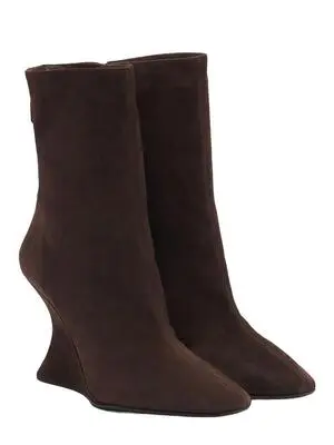 AQUAZZURA Amore Suede Ankle Boots - Brown