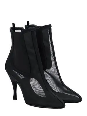 Alaïa Mesh Ankle Boots - Black